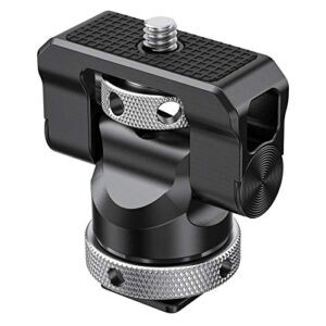 smallrig field monitor mount holder with cold shoe and 1/4″ inch screw for 5 inch and 7 inch monitor, with 360 degree swivel and 140 degree tilt, rubber cushion, aluminum alloy build – bse2346