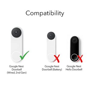 Wasserstein Horizontal Adjustable Mount for Google Nest Doorbell (wired, 2nd gen) - Made for Google Nest