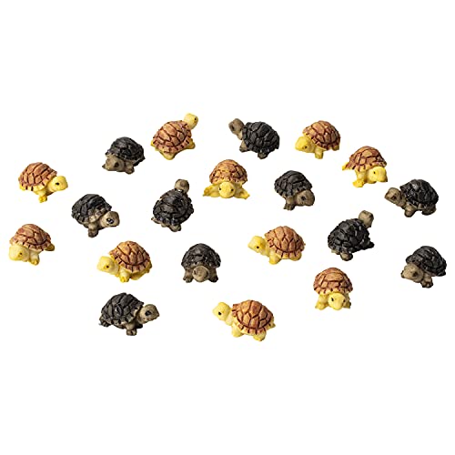 22 Pcs Resin Mini Turtles Miniature Turtle Statue Miniature Figurines Fairy Garden Accessories Cake Toppers Decoration Set for Succulent Planter Moss Landscape DIY Terrarium Home Décor