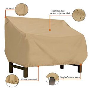 Classic Accessories Terrazzo Water-Resistant 75 Inch Patio Bench/Loveseat Cover, Patio Furniture Covers,Sand