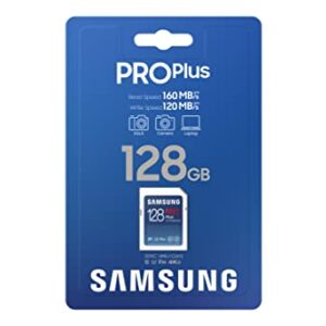 SAMSUNG PRO Plus Full Size SDXC Card 128GB, (MB-SD128K/AM, 2021)