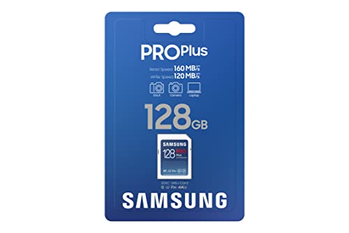 SAMSUNG PRO Plus Full Size SDXC Card 128GB, (MB-SD128K/AM, 2021)