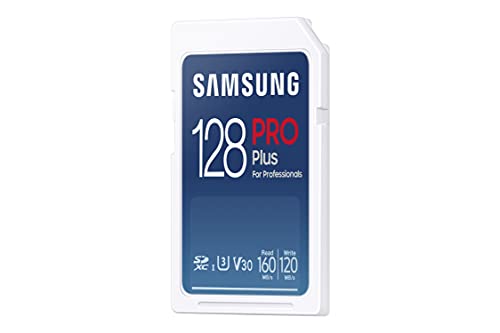 SAMSUNG PRO Plus Full Size SDXC Card 128GB, (MB-SD128K/AM, 2021)