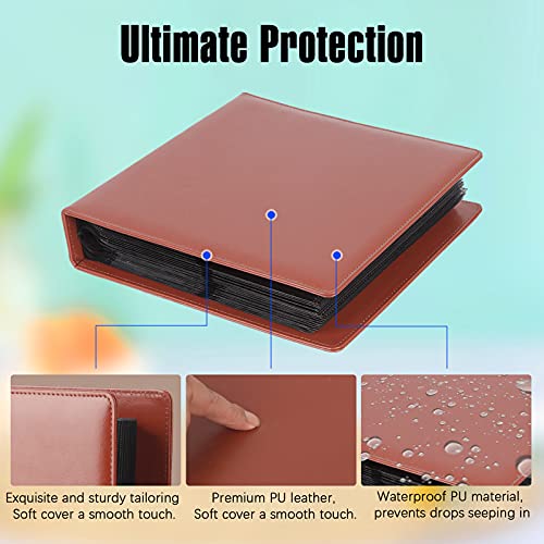 192 Pockets Photo Album for Fujifilm Instax Wide 300 Camera, Polaroid 600 i-type Film Album, Extra Large Picture Albums for Polaroid Now OneStep2 OneStep+ Instant Camera, POP Lab Print Camera (Brown)