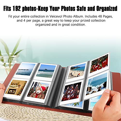 192 Pockets Photo Album for Fujifilm Instax Wide 300 Camera, Polaroid 600 i-type Film Album, Extra Large Picture Albums for Polaroid Now OneStep2 OneStep+ Instant Camera, POP Lab Print Camera (Brown)