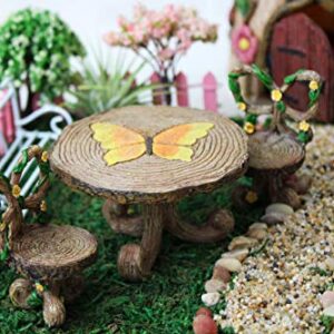 NW Wholesaler Fairy Garden Supply - Fairy Furniture - Butterfly Table & Chairs Set for Miniature Fairy Gardens