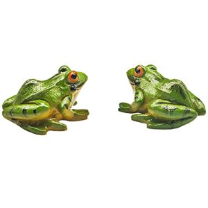 maomia 2pcs miniature frog figurine, fish tank decoration fairy garden turtle statue landscape indoor outdoor decor ornament