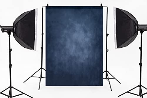 Kate 5x7ft Dark Blue Abstract Backdrops Microfiber Dark Blue Portrait Background for Photoshoot, for Photography, for Birthday