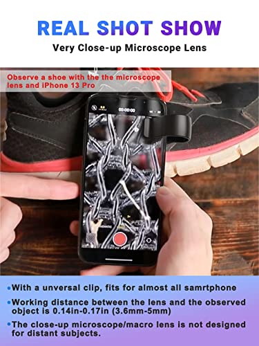 APEXEL Phone Microscope, Pocket Microscope iPhone Camera Lens Attachment Microscope 100X Microscopes With Universal Clip Fits for All Smartphone Portable Micro Loupe Lens for Kids Adults Trichome Coin