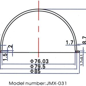 JMX Acrylic / PC CCTV Replacement Clear Camera Dome Cover Security Camera, 1080p ,Housing Pet Dog Fence Window Skylight Window (3.1 Inches, Transparent)