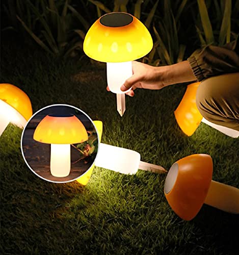 Solar Mushroom Lights Outdoor Ground LED Landscape Lights Light Sensor Light, Waterproof Solar Lights for Garden,Backyard,Step,Grass Ground(1 Pack, Warm White)