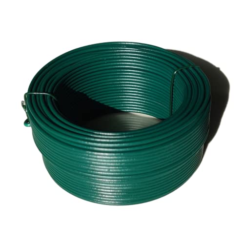 12 Gauge (2mm) Plastic Coated Garden Wire 110 Feet Twist Tie Wire for Training Vines Roses and Other Climbing Plants