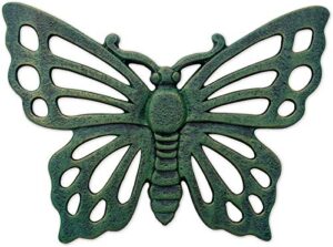 sunset vista designs 93575 garden path cast iron stepping stone, butterfly – verdigris