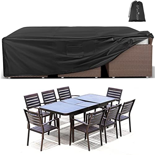 WonToper Patio Furniture Covers, Rectangular Outdoor Waterproof Table and Chair Set Cover, Durable 600D UV Protection, Windproof Dustproof Garden Cover (78" L x 62" W x 30"H)