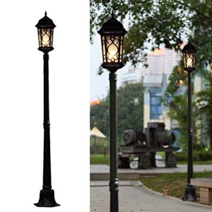 ibalody outside post light retro garden pillar lantern outdoor waterproof lawn garden landscape community street exterior column lamp (size : 180cm)