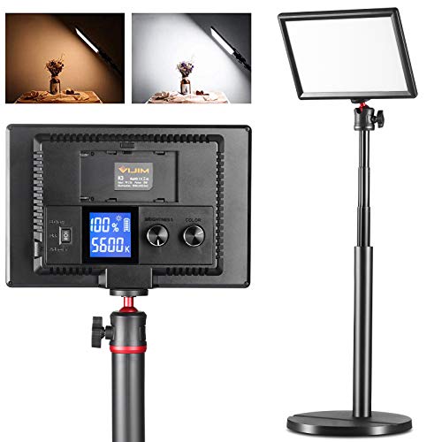 ULANZI LED Key Light Desktop, Professional Streaming Studio Panel Dimmable Bi-Color LED Video Light with LCD Screen and 28" Extend Stand, 3200-5600K CRI>95 Photography Lighting for Live Broadcast