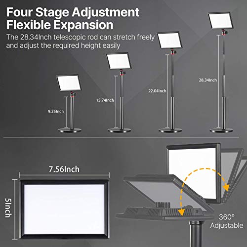 ULANZI LED Key Light Desktop, Professional Streaming Studio Panel Dimmable Bi-Color LED Video Light with LCD Screen and 28" Extend Stand, 3200-5600K CRI>95 Photography Lighting for Live Broadcast