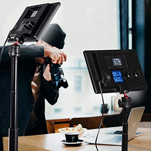 ULANZI LED Key Light Desktop, Professional Streaming Studio Panel Dimmable Bi-Color LED Video Light with LCD Screen and 28" Extend Stand, 3200-5600K CRI>95 Photography Lighting for Live Broadcast