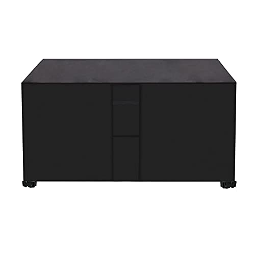 SCNSYL Garden Furniture Covers with Air Vent 71x47x29in, Waterproof Windproof,Heavy Duty RipProof 420D Oxford Fabric Large Patio Set Cover, Square/Rectangular Black