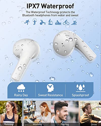 iPhone Headphones (3rd Generation) 2023 Latest Version Wireless Bluetooth Earbuds with USB-C Fast Charging Case, Running/Fitness (Touch Control,Sweat and Water Resistant) 100% Up to 25+ Hours of Use