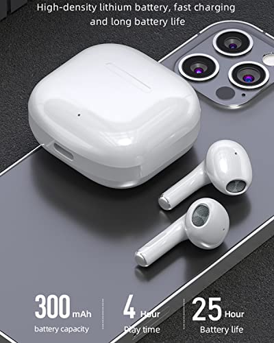 iPhone Headphones (3rd Generation) 2023 Latest Version Wireless Bluetooth Earbuds with USB-C Fast Charging Case, Running/Fitness (Touch Control,Sweat and Water Resistant) 100% Up to 25+ Hours of Use