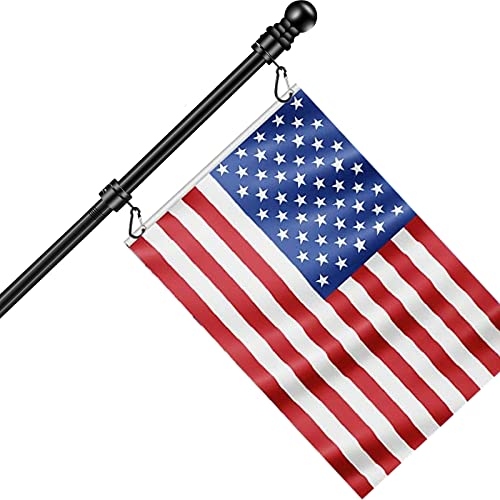 House Flag Pole, 6FT Black Flag Pole Kit - Flag Pole for Outside House, Wall Mount Tangle Free Flag Pole with Stand for Home Truck, Garden Yard Residential or Commercial