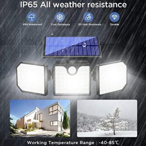 Aolyty Solar Motion Sensor Lights, IP65 Waterproof Solar Strobe Light Wall Lights Solar Security Lights Bright White Light/Red & Blue Light Flashing for Garden Patio Yard Front Door