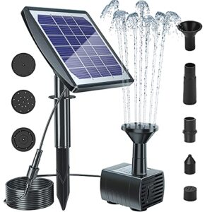 biling solar bird bath fountain with panel, upgrade 200l/h solar fountain water pump kit, solar powered fountain pump outdoor for bird bath pond garden pool fish tank aquarium