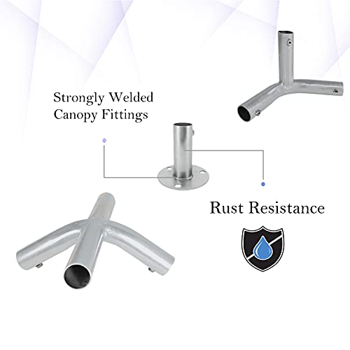 Simond Store Canopy Fitting 3 Way 6 Pc, 4 Way 3 Pc, Footpad 6 Pc, 1-3/8 inch Diameter High Peak Connectors for Carport Frame Boat Shelter Outdoor Canopies Party Tents Garage Batting Cage Garden Shade