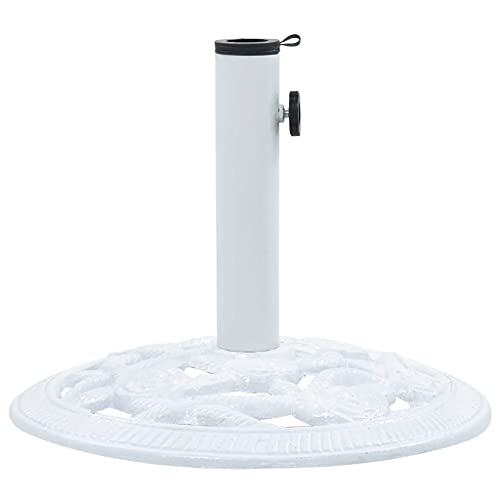 vidaXL Umbrella Base Umbrella Stand Parasol Base Holder Accessory Outdoor Garden Terrance Backyard Patio White 19.8 lb 15.7" Cast Iron