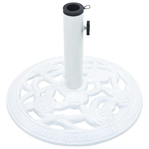 vidaXL Umbrella Base Umbrella Stand Parasol Base Holder Accessory Outdoor Garden Terrance Backyard Patio White 19.8 lb 15.7" Cast Iron