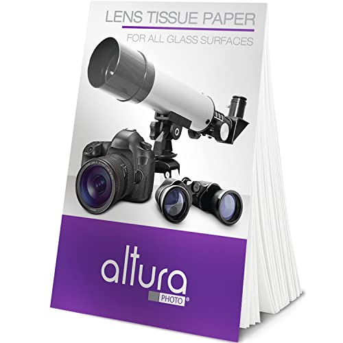 (250 Sheets / 5 Booklets) - Altura Photo Lens Cleaning Tissue Paper, Universal Compatibility Lens Paper for DSLR & Mirrorless Lenses Photo Cleaning