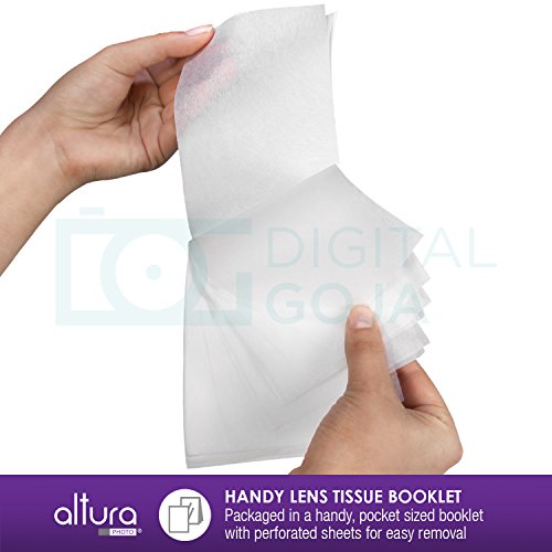 (250 Sheets / 5 Booklets) - Altura Photo Lens Cleaning Tissue Paper, Universal Compatibility Lens Paper for DSLR & Mirrorless Lenses Photo Cleaning