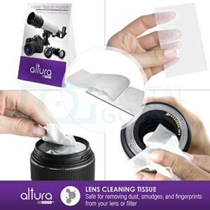 (250 Sheets / 5 Booklets) - Altura Photo Lens Cleaning Tissue Paper, Universal Compatibility Lens Paper for DSLR & Mirrorless Lenses Photo Cleaning