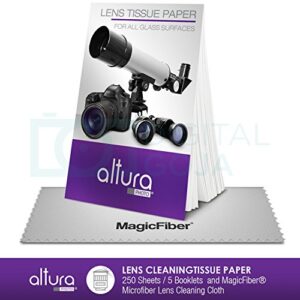 (250 Sheets / 5 Booklets) - Altura Photo Lens Cleaning Tissue Paper, Universal Compatibility Lens Paper for DSLR & Mirrorless Lenses Photo Cleaning