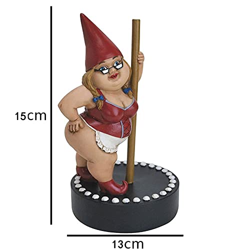 Pole Dancing Gnome Statue, Resin Garden Gnome Statues, Funny Outdoor Statue Gnome Figurine, Creative Statue Patio Yard Lawn Spring Decorations