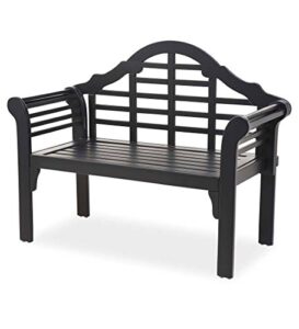 plow & hearth 62a79-bk lutyens eucalyptus wood garden bench, black