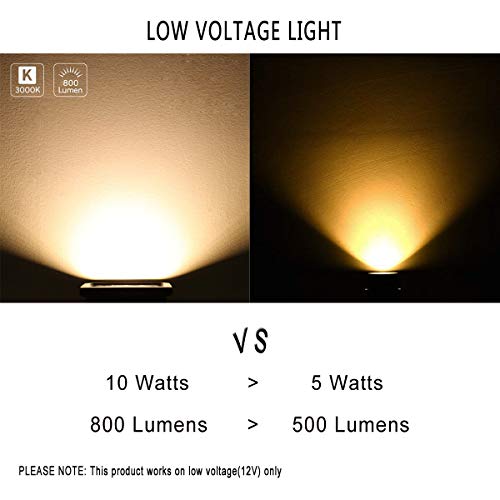 GLW 10W LED Landscape Lights 12V Low Voltage Outdoor Spotlights Warm White 3000K IP65 Waterproof with Spike Stand for Garden,Yard,Deck,Step [4 Pack]