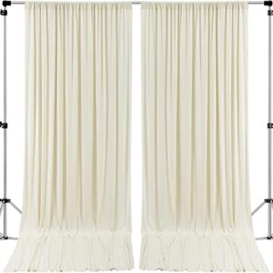 AK TRADING CO. 10 feet x 10 feet Polyester Backdrop Drapes Curtains Panels with Rod Pockets - Wedding Ceremony Party Home Window Decorations - Ivory