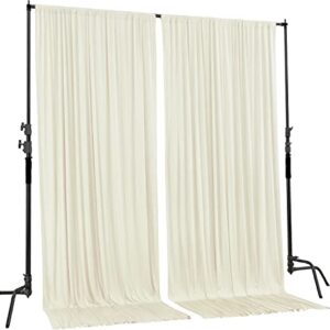 AK TRADING CO. 10 feet x 10 feet Polyester Backdrop Drapes Curtains Panels with Rod Pockets - Wedding Ceremony Party Home Window Decorations - Ivory