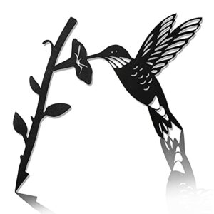 steel hummingbird metal bird decoration, 1.2mm thick design metal birds yard decor hummingbird silhouette garden decor, tree art for patio outdoor decorations