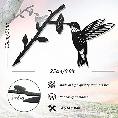 Steel Hummingbird Metal Bird Decoration, 1.2mm Thick Design Metal Birds Yard Decor Hummingbird Silhouette Garden Decor, Tree Art for Patio Outdoor Decorations