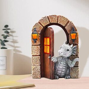 lovely courtyard dragon sculpture, outdoor window dragon statue, dragon garden statues, resin garden dragon statue, outdoor dragon ornaments, outdoor garden dragon decor statue