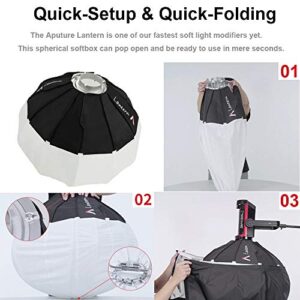 Aputure Lantern Softbox Soft Light Modifier,26inch, Quick-Setup Quick-Folding Aputure Space Light Upgraded for Aputure 300D Mark II 120D 120T 120D Mark II 300X and Other Bowens Mount Light