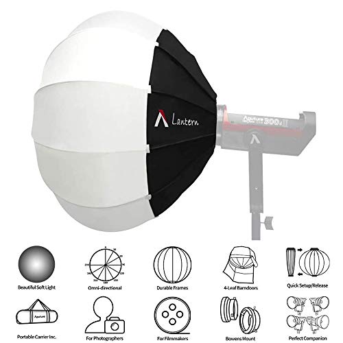 Aputure Lantern Softbox Soft Light Modifier,26inch, Quick-Setup Quick-Folding Aputure Space Light Upgraded for Aputure 300D Mark II 120D 120T 120D Mark II 300X and Other Bowens Mount Light