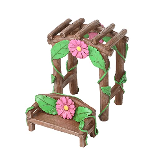 Robkea Fairy Garden, Fairy Garden Miniatures Fairy Garden Accessories Bench & Arch