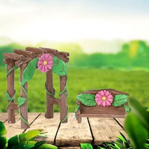 Robkea Fairy Garden, Fairy Garden Miniatures Fairy Garden Accessories Bench & Arch