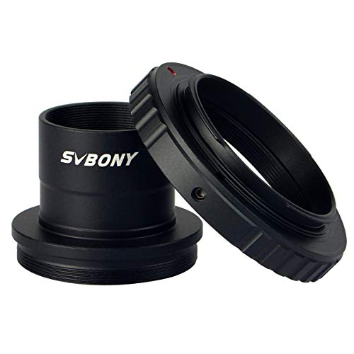 SVBONY Telescope Photo Adapter, T Adapter and T2 T Ring Adapter 1.25 inch Telescope Accessory Compatible for Nikon Camera and Telescope