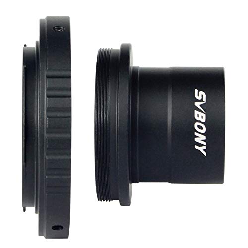 SVBONY Telescope Photo Adapter, T Adapter and T2 T Ring Adapter 1.25 inch Telescope Accessory Compatible for Nikon Camera and Telescope