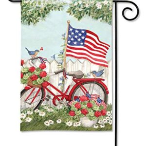 BreezeArt - Patriotic Bike Decorative Garden Flag 12x18 inch - Premium Quality SolarSilk - Made in the USA by Studio-M